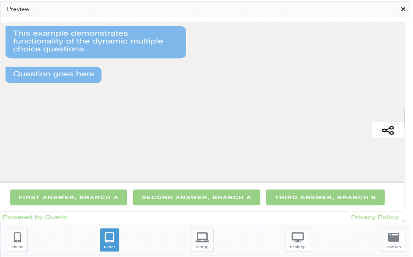 Making A Dynamic Multiple Choice Question - Querlo magazine and documentation