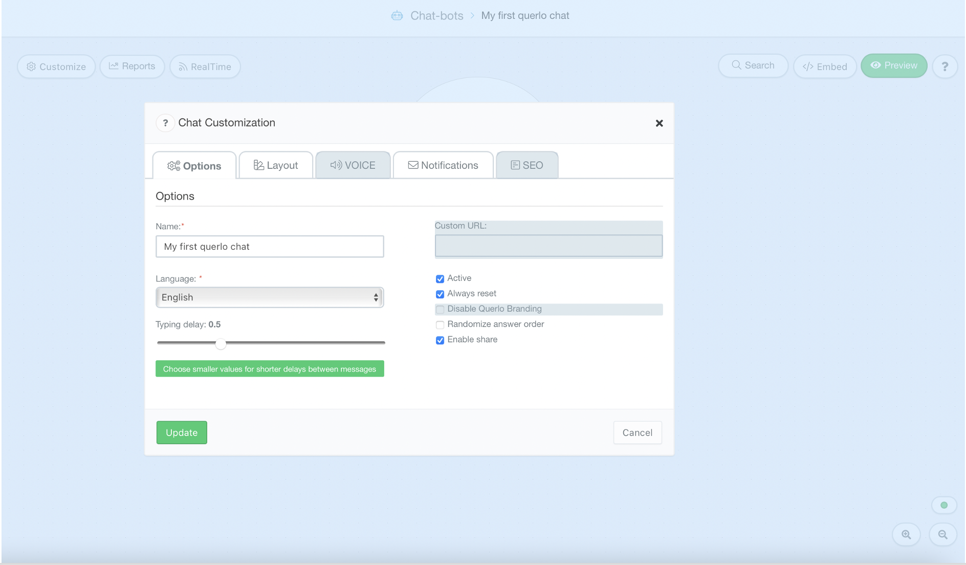 Chat Options - Querlo magazine and documentation
